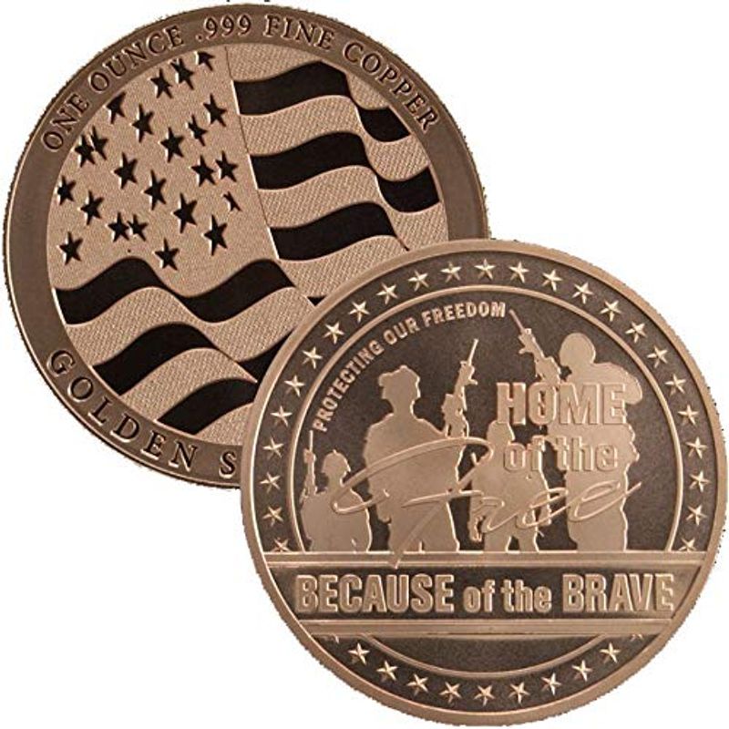 1 oz .999 Pure Copper Round/Challenge Coin (Home of The Free) - Online ...