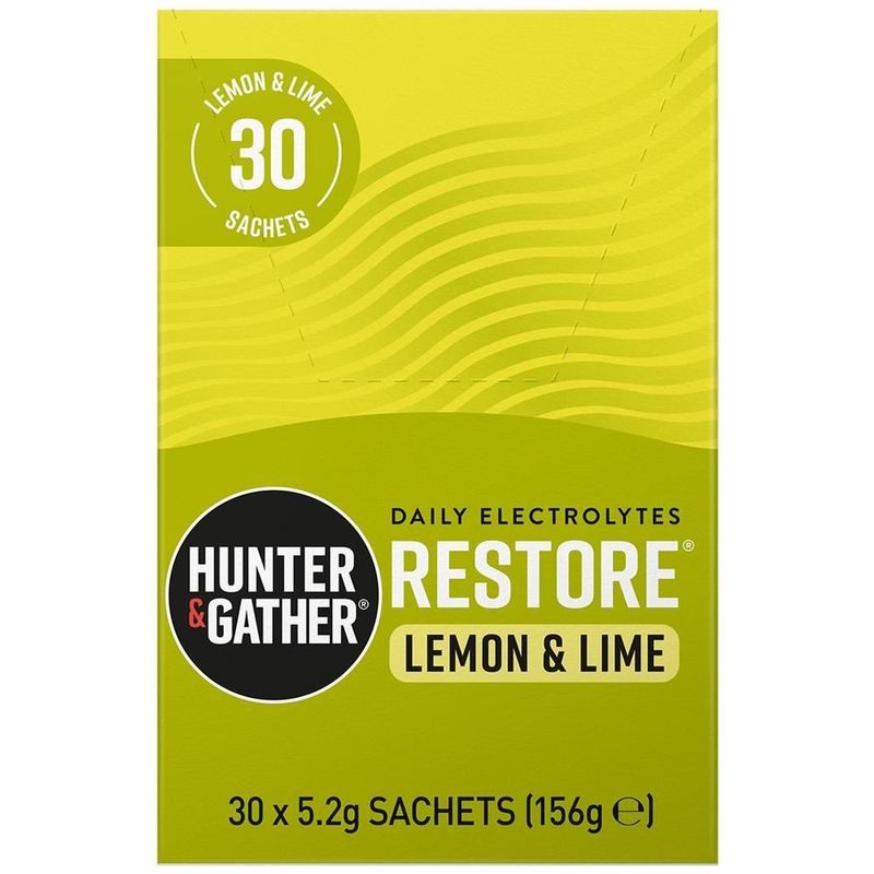 Hunter & Gather Restore Lemon & Lime Electrolyte Sachets 30 x 5.21g per ...