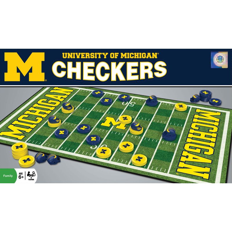 MasterPieces Family Game - NCAA Michigan Wolverines Checkers ...