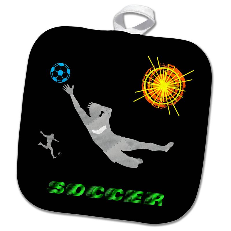 8x8 Potholder - Football, Soccer. Goalkeeper, Blue Ball. Sign Soccer ...
