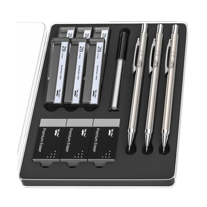 Mr. Pen- Metal Mechanical Pencil Set, 0.7mm, 3 Pack, 0.7 mechanical ...