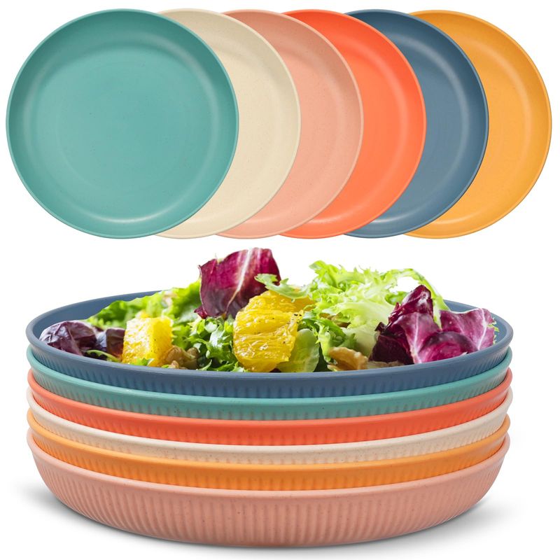 Worephu Lightweight & Unbreakable Dinner Plates Set of 6, Reusable ...