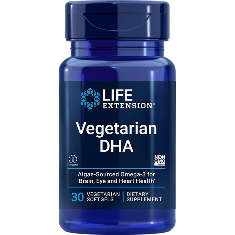 Life Extension Vegetarian DHA Eye, Brain & Heart Health Support Omega-3 ...