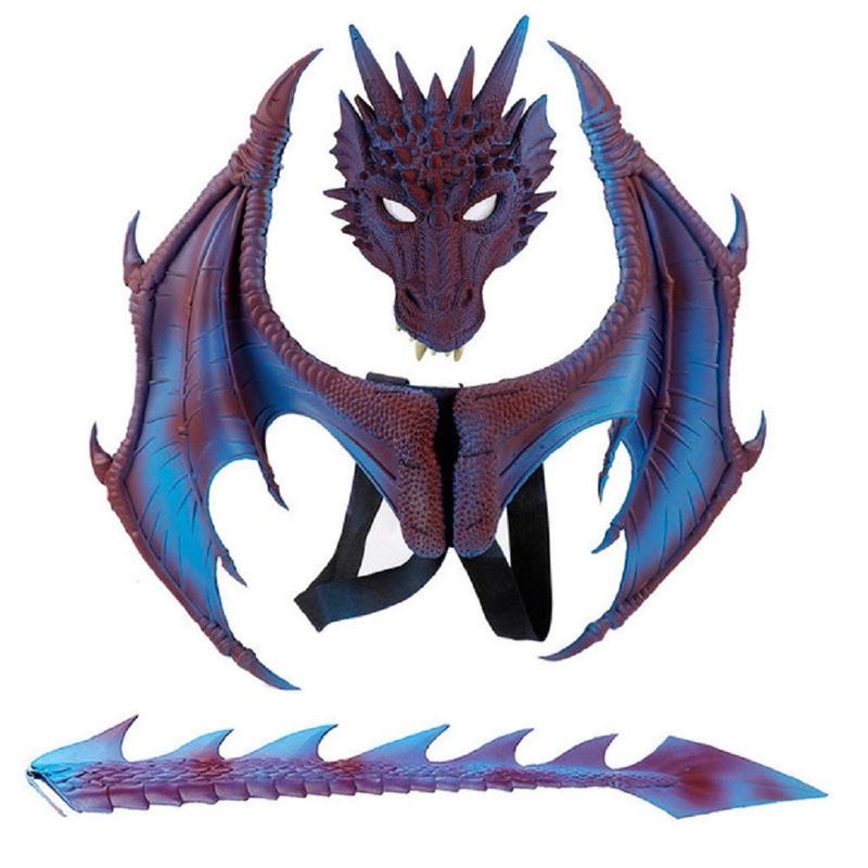 Himine Dragon Wings Props Cosplay Wing With Tail (Blue+Mask) - Online Marketplace - EveryMarket