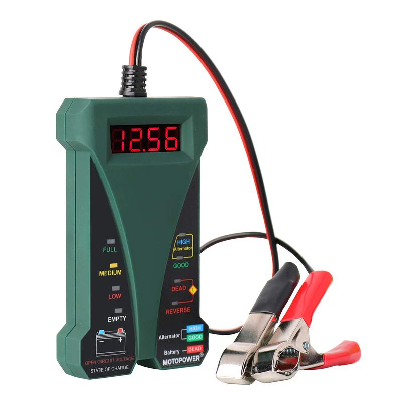 MOTOPOWER 12V Digital Battery Tester Voltmeter and Alternator Charging ...