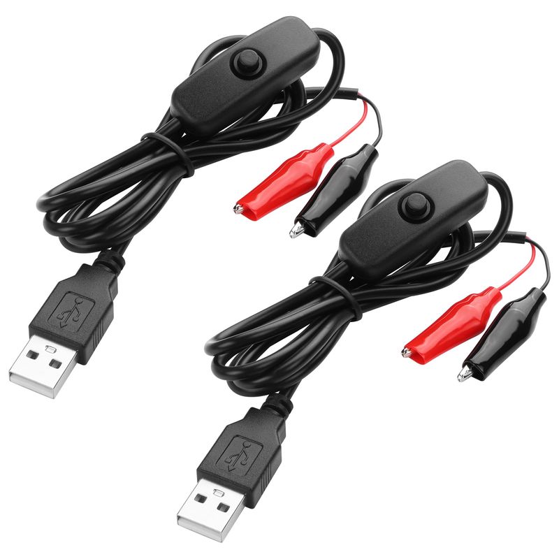 PNGKNYOCN 5V USB to Clip Cord with Power Control Button,USB Male to ...