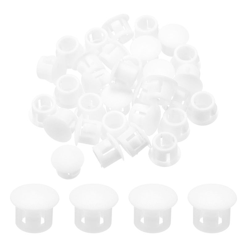 sourcing map 100PCS 7mm(1/4") White Plastic Hole Plugs, Flush Type ...