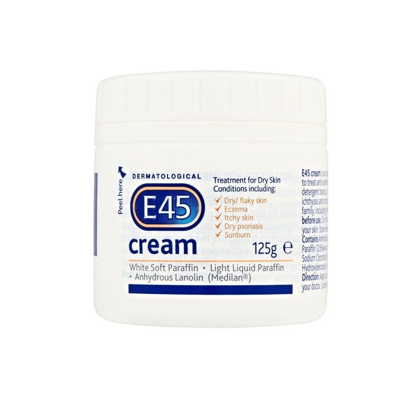 E45 Cream 125 g Moisturiser for Dry Skin and Sensitive Skin - Emollient Body Cream to Soothe Dry ...