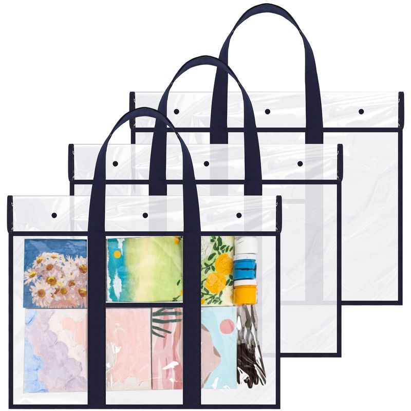 Windyun 3 Pack 19" x 25" Art Portfolio Bag Large Poster Storage Bag PVC ...