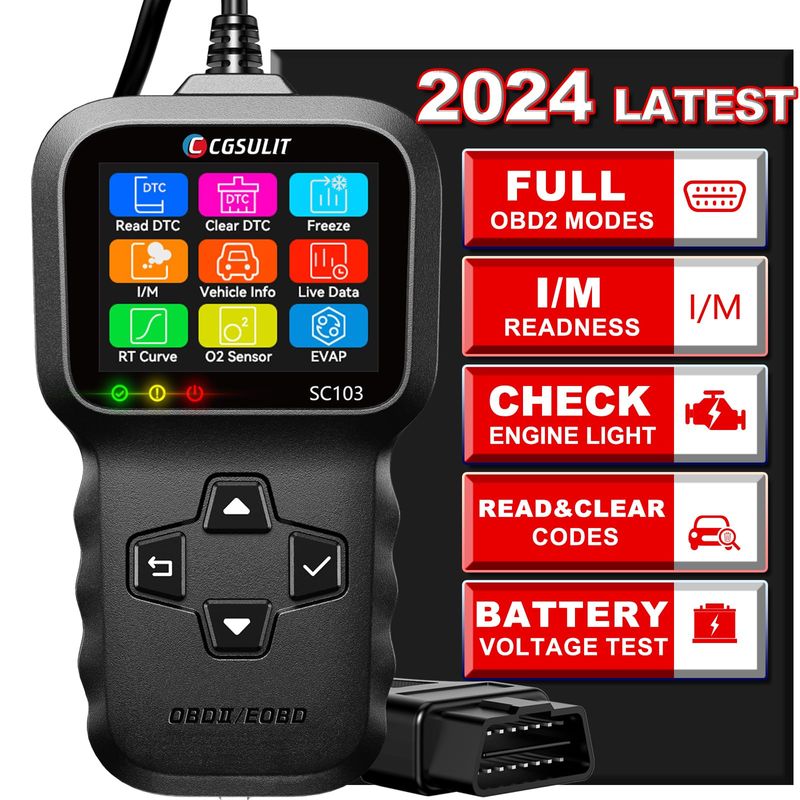OBD2 Scanner, CGSULIT SC103 Car Code Reader Diagnose Check Engine Light ...