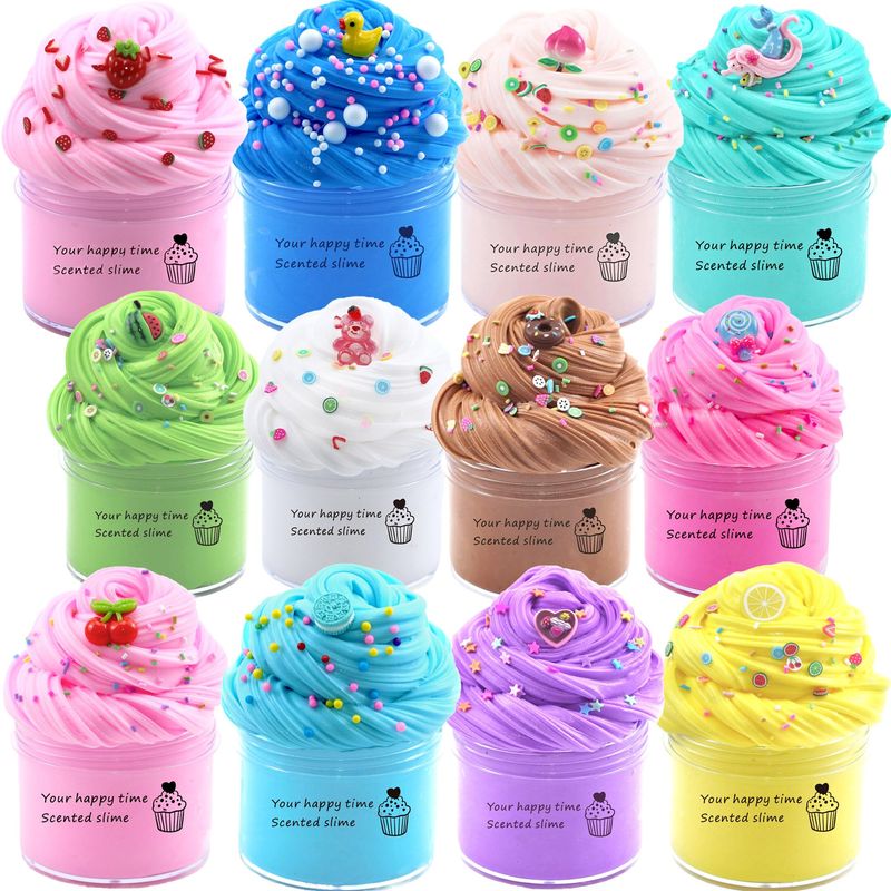 KUALUDJIT Butter Slime Toys Kit 12Pack, Fidget Toys Educational Toys ...