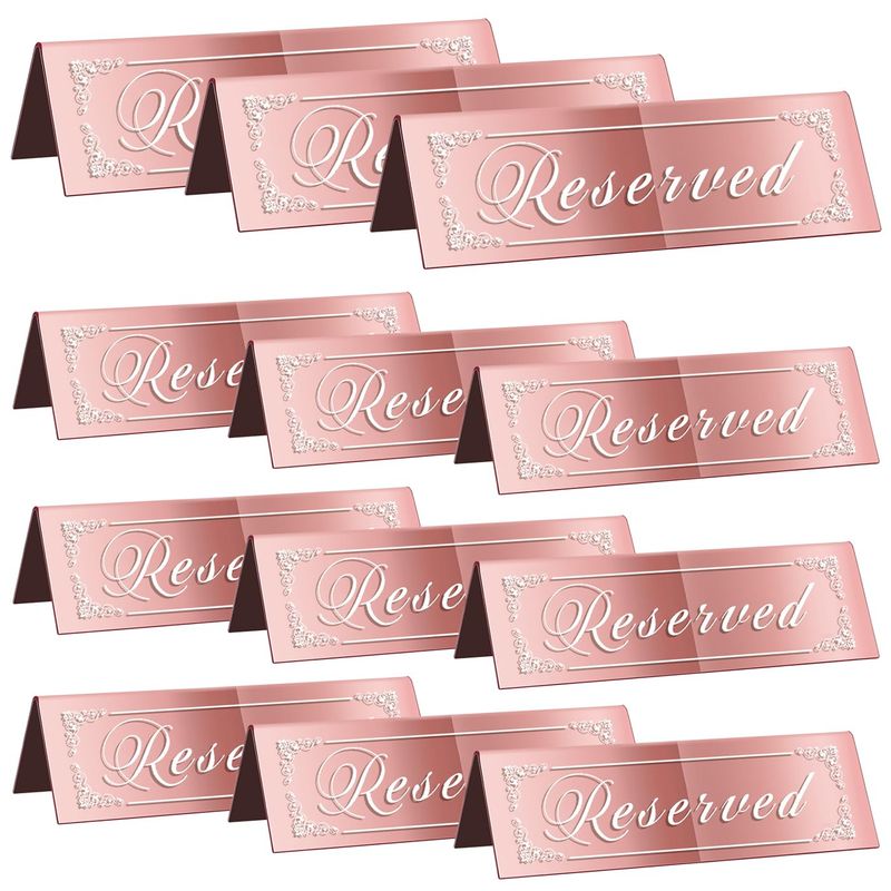 12PCS Reserved Table Signs, Rose Gold Reserved Signs for Wedding ...