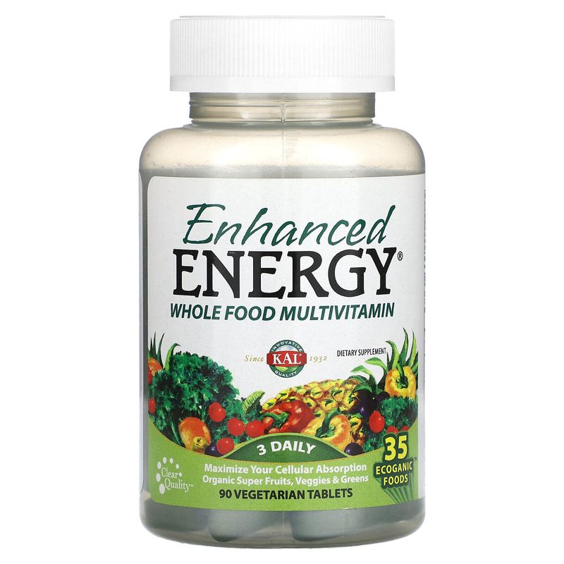 Enhanced Energy, Whole Food Multivitamin, 90 Vegetarian Tablets ...