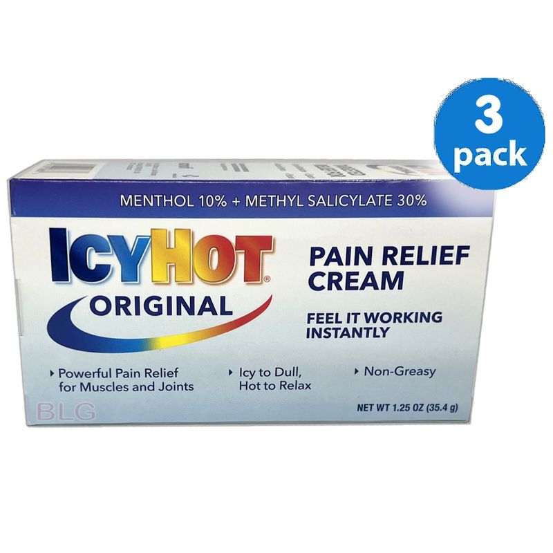 ICY HOT Pain Relieving Cream for Muscles & Joints Menthol Non Greasy 1 ...