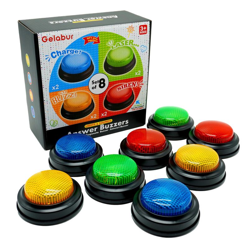 Gelabur 8-Pack Buzzers for Trivia Games, Answer Buzzers for Classroom ...
