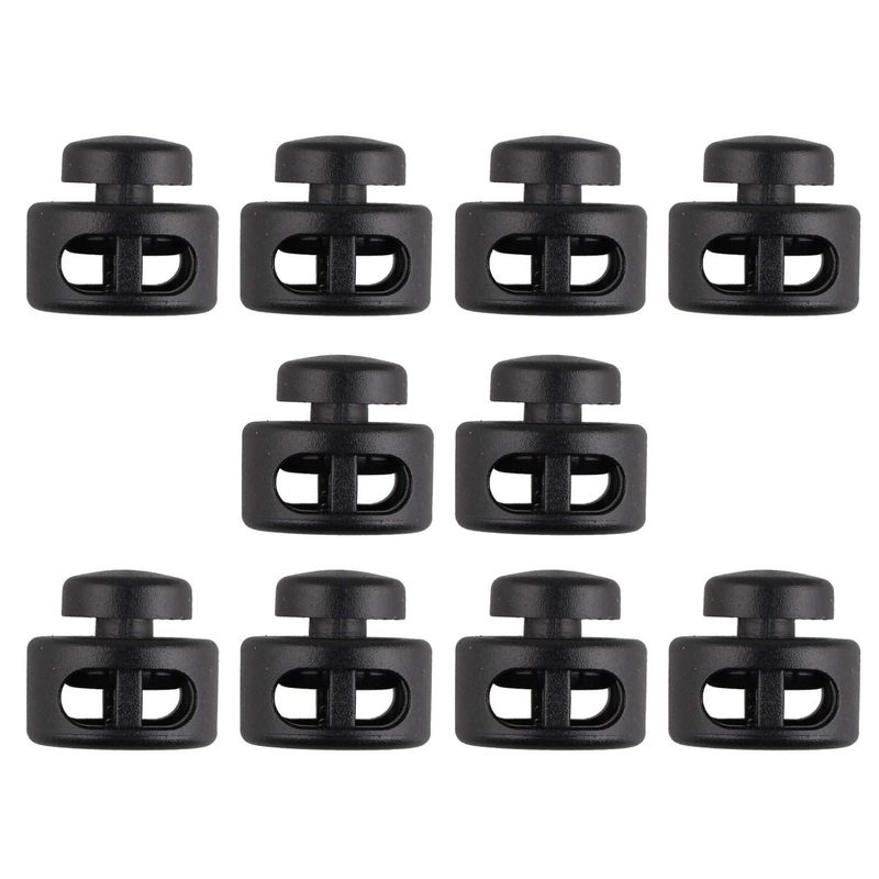 Futheda 10PCS Plastic Dual Hole Cord Lock Spring Cord Locks End Toggle ...