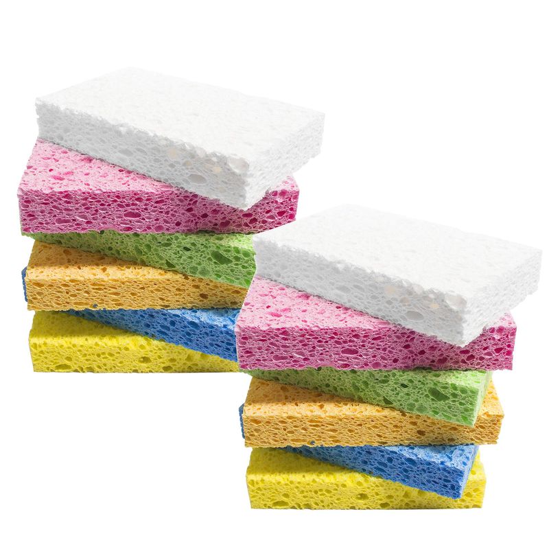 Scrub Sponge,Heavy Duty Color Cellulose Sponge,Clean Tough Messes ...
