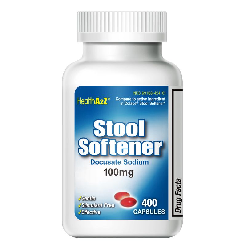 HealthA2Z® Stool Softener | Red Capsules | Docusate Sodium 100mg ...