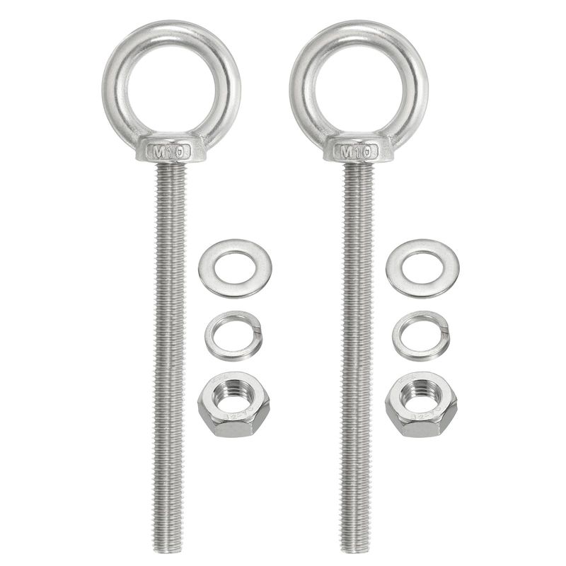 PATIKIL M10 x 120mm Lifting Shoulder Eye Bolt, 2Pcs 304 Stainless Steel ...
