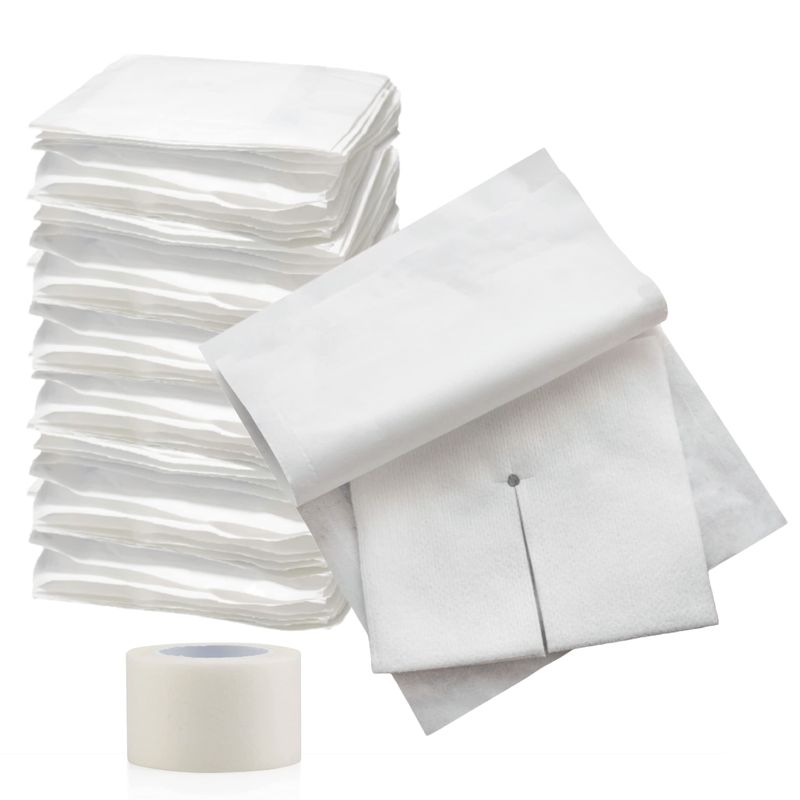 Split Drain Sponge Gauze 2x2 Sterile 6 Ply Pads [Pack of 70] Absorbent ...