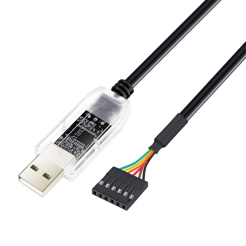 DTECH FTDI USB to TTL Serial Converter Cable 1m to 3.3V FT232RL 6 Pin 2 ...