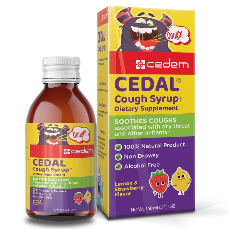 CEDAL CEDEM Switzerland Cough Syrup 100% Natural, Soothes Dry Coughs ...