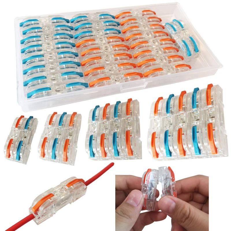 CTRICALVER Fixable Connector, 26 Pcs Bi-Directional Single Hole Lever ...