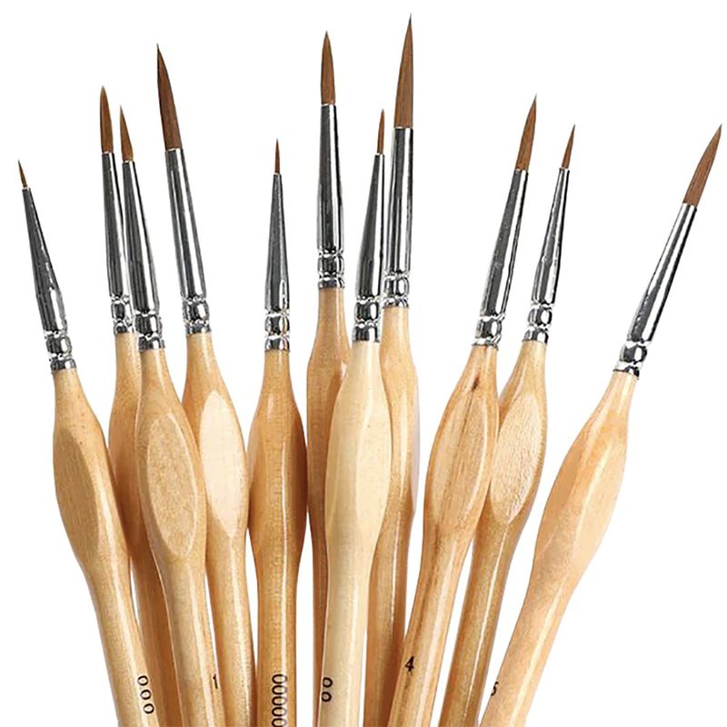 11 Pieces Fine Detail Paint Brush Miniature Painting Brushes Kit Mini ...