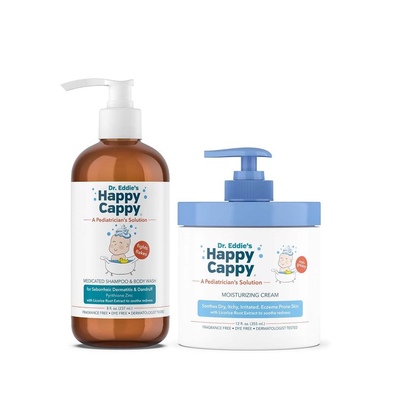 Happy Cappy Medicated Shampoo and Body Wash and Moisturizing Cream ...