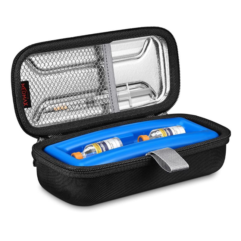 MEDMAX Insulin Vial Cooler Bag with 1 Ice Block - Portable Insulated ...