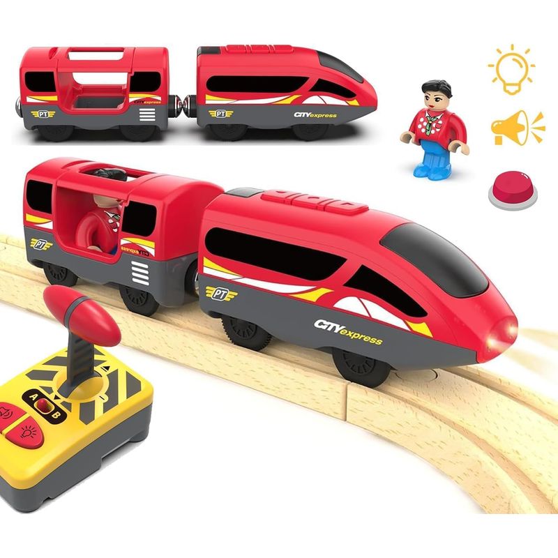 TOPLIVING Battery Operated Locomotive Train, Remote Control Train for ...