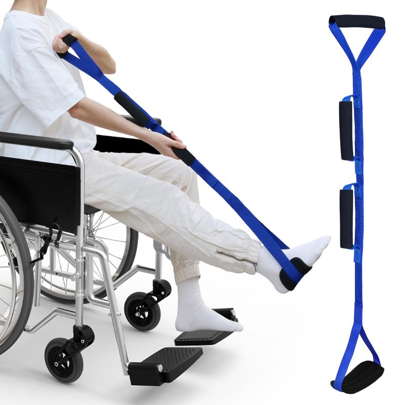 48 Inch Long Leg Lifter, Rigid Leg Lifter Strap With EVA Handgrips ...