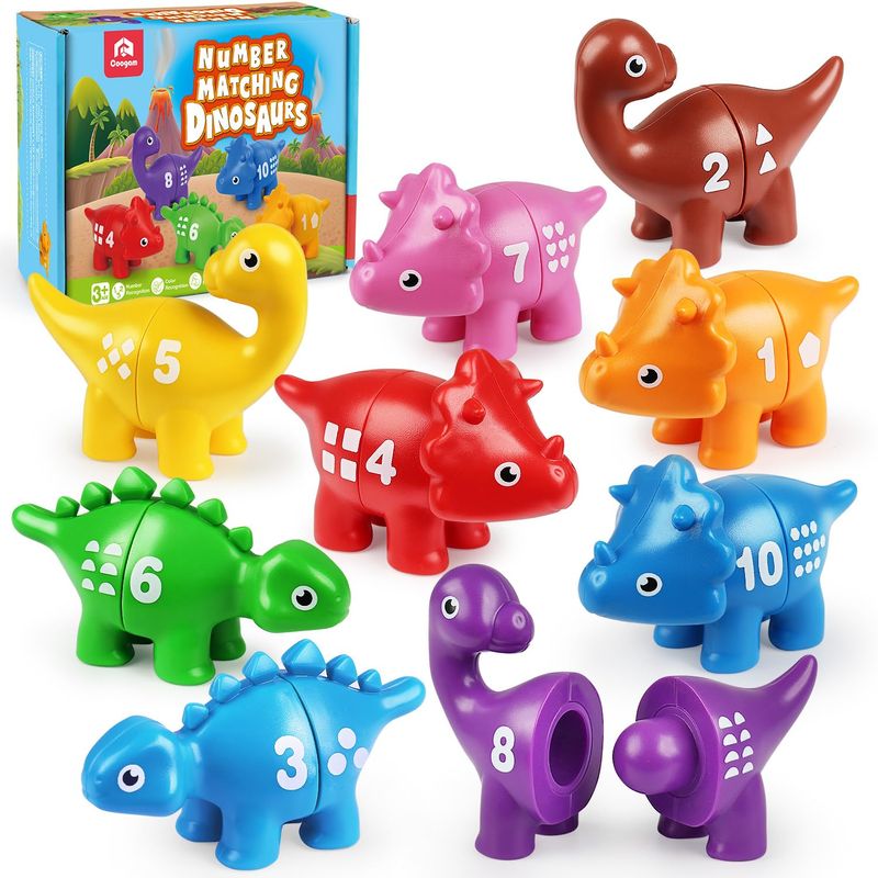 Coogam Number Matching Toy Set, 10pcs Double-Sided Animal Number ...