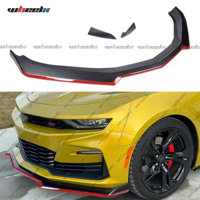 For 16-21 Camaro SS / 19-21 LS LT RS Red-Line Front Bumper Lip Splitter ...