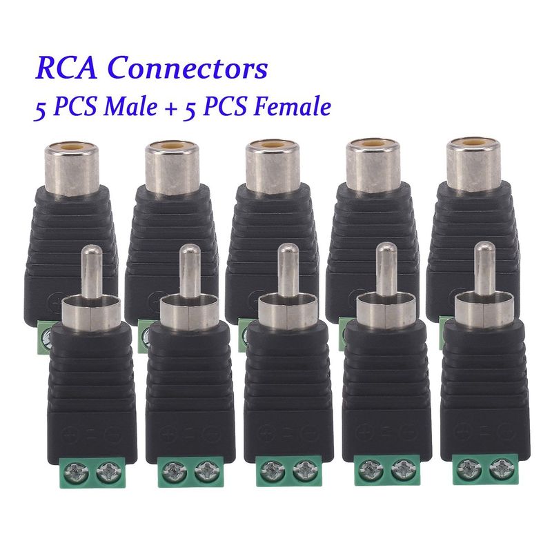 10 PCS RCA Connector, Bestga Phono RCA Male and Female Plug to AV Screw ...
