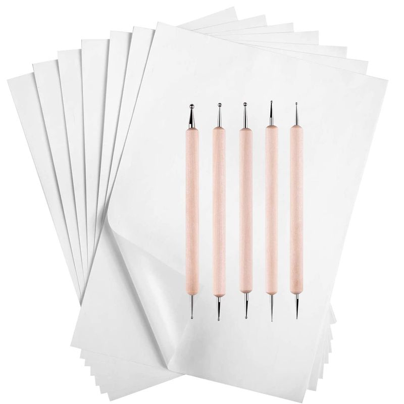 50 Sheets Carbon Paper Graphite Paper White Carbon Transfer (8.5 x 11.5 ...