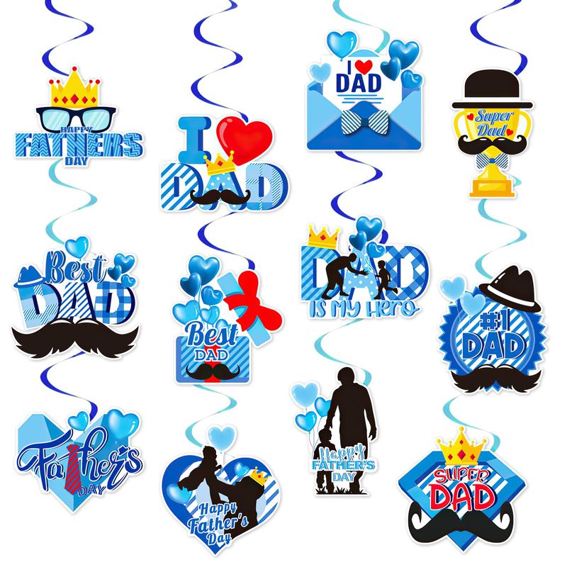 Happy Fathers Day Hanging Swirls Decorations, Fathers Day Streamer ...