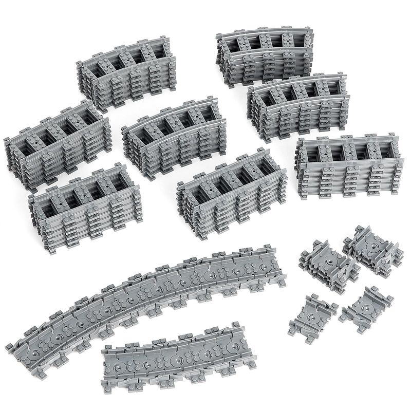 Classic City Train Tracks, 72 Pieces Railroad Tracks with 24 Flexible ...