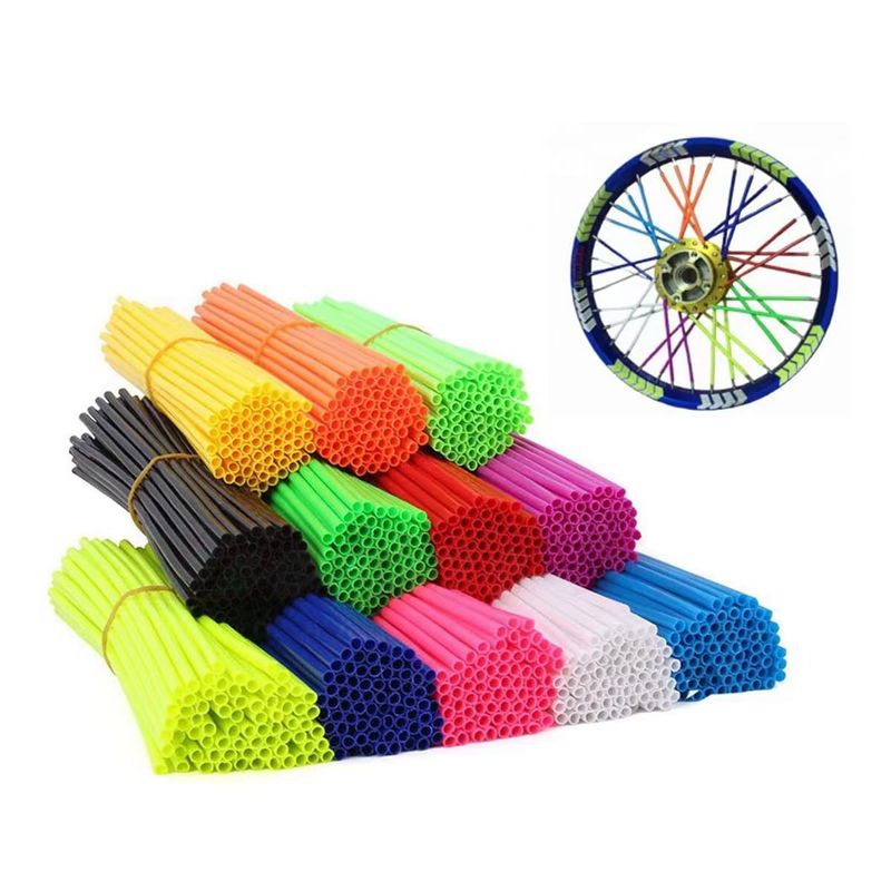 144 Pieces Spoke Skins Spoke Covers Plastic Bicycle Spoke Skins Wraps ...