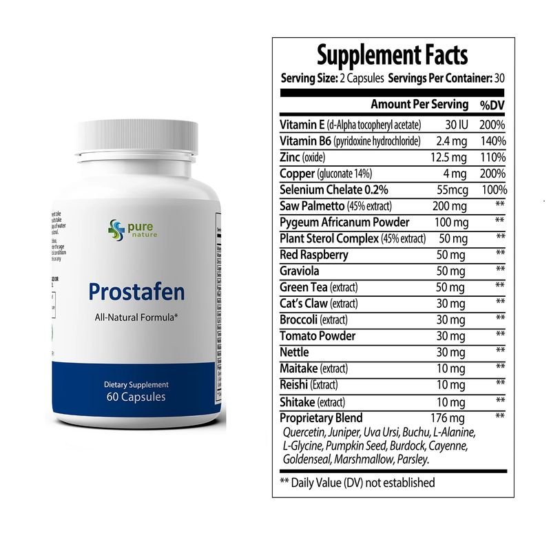 Prostafen PureNature Plus Prostate Support Formula- 60 Capsules ...