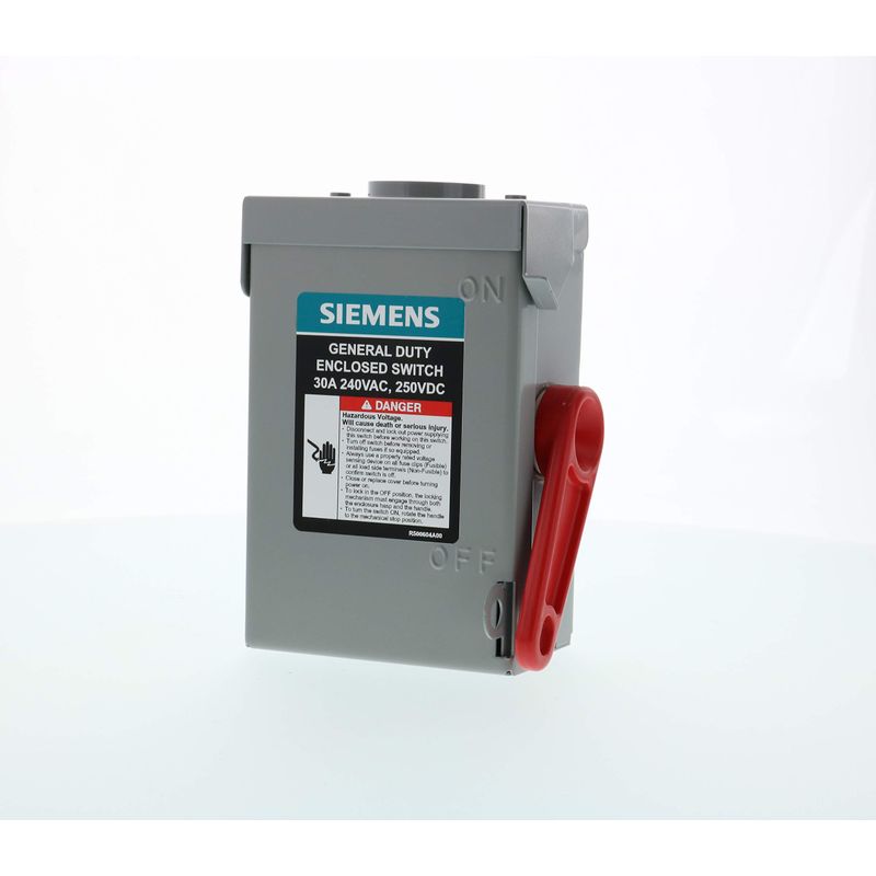 SIEMENS 2P 30A 240V General Duty Safety Switch Outdoor, Non-Fusible ...