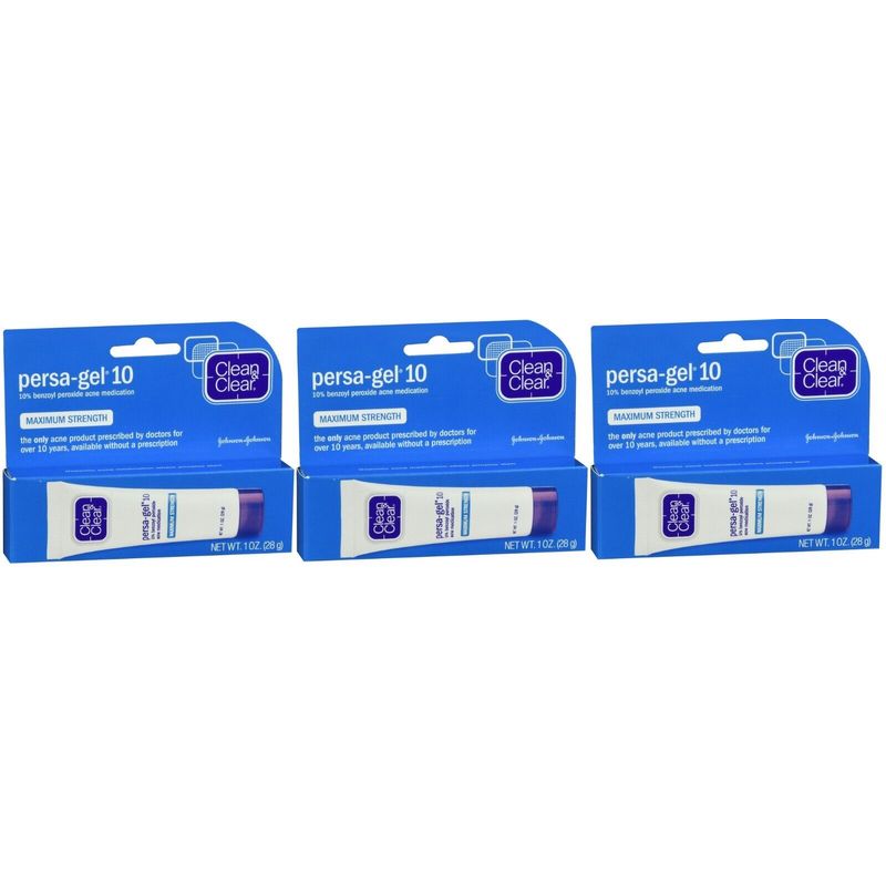 Clean & Clear Persa-Gel 10 Max Strength Acne Spot Ointment 1 oz(3 Pack ...