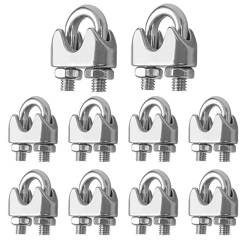 YEYIT Wire Rope Clip M4 Cable Clamp(10 Pcs),for Ø 4mm Wire Rope Cable ...