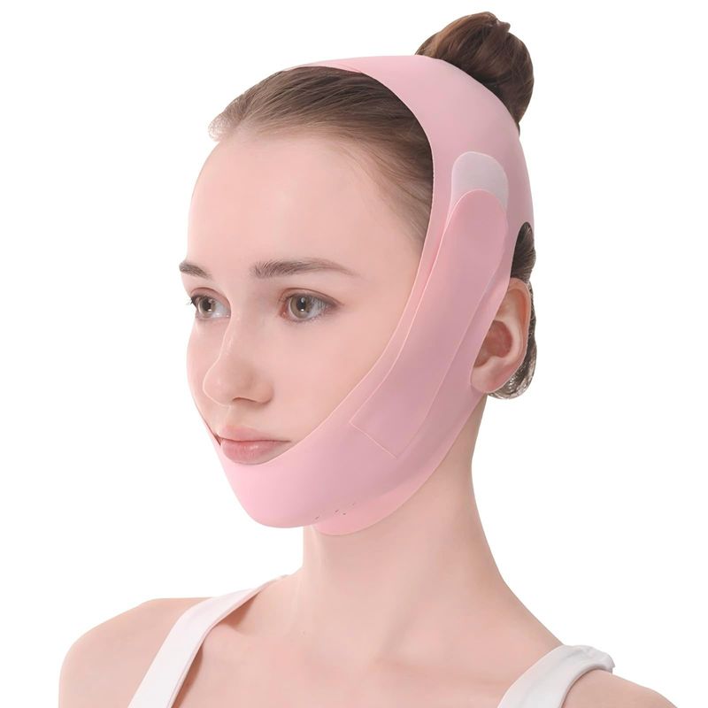 V-Line Lifting Belt, Double Chin Reducer, Facial Shaping Band, Pink ...