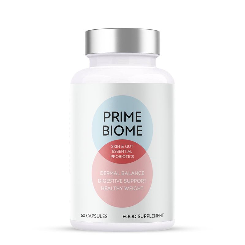 Prime Biome Skin & Gut Support Essential Probiotics Capsules 1 Month ...