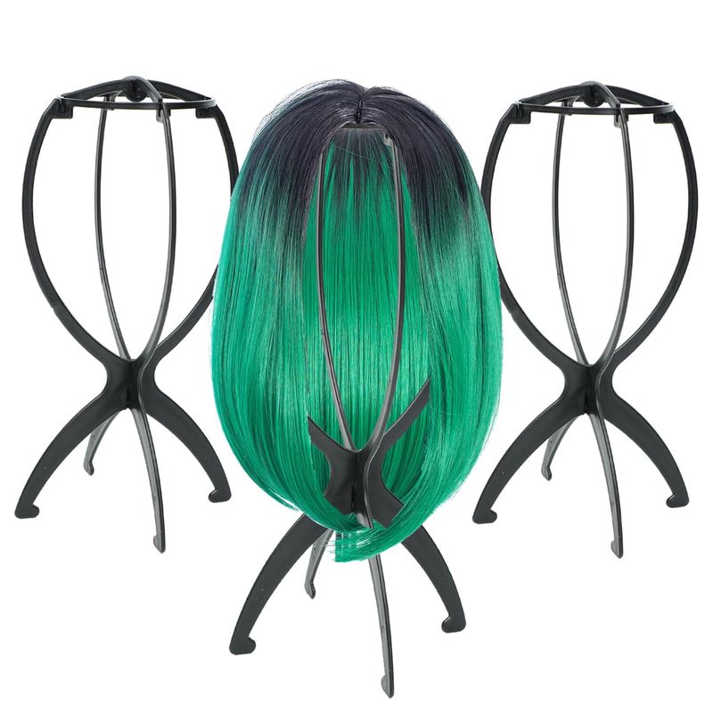 USHUIUS 3 Pack Wig Stand, Wig Head Stand Portable Wig Holder for ...