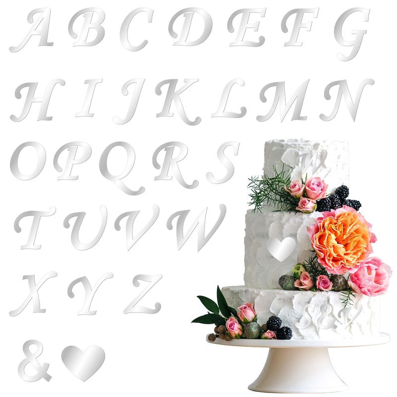 Gyufise 28Pcs Acrylic Alphabet Cake Topper DIY Custom Cupcake Toppers ...