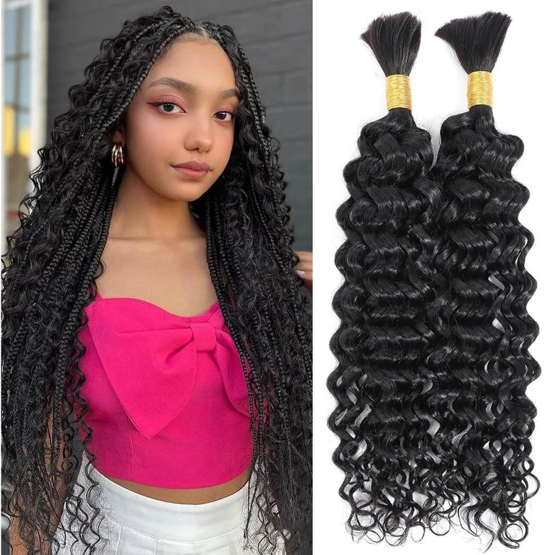Human Braiding Hair 100g 22 Inch Water Wave Human Hair for Boho Braids ...