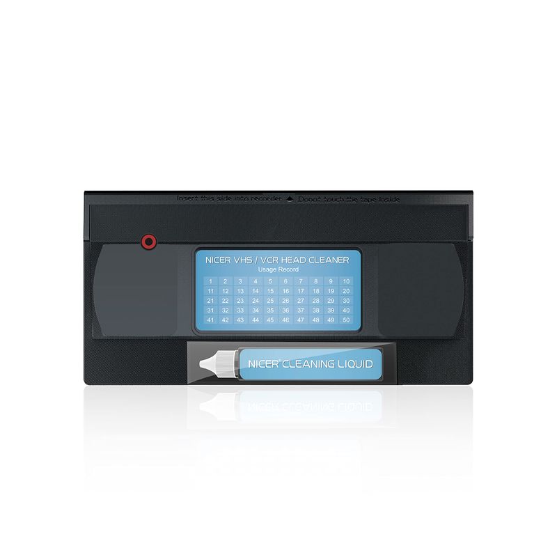Nicer VCR Head Cleaner for VCR VHS Players, VHS Video Head Cleaner Tape ...