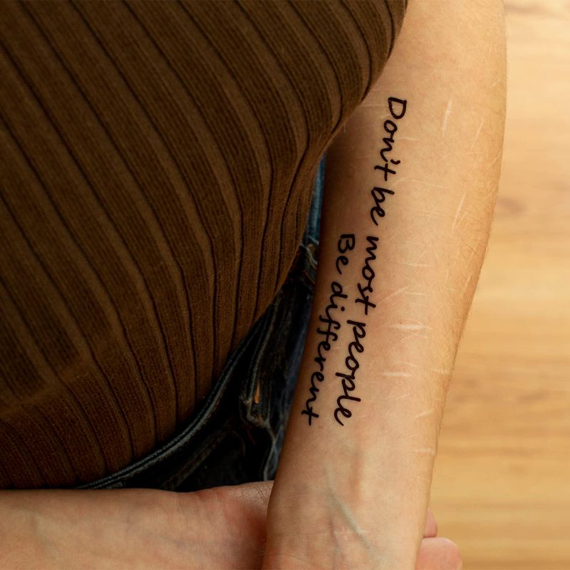 2 x Don't be Most People Be Different Tattoo - Lettering in Black ...